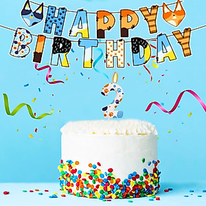 ElekFX Blue Dog Paw Themed Birthday Candles, Number 2 Blue Dog Birthday Party Supplies, 2.76 inch Cake Topper Decorations, Birthday Decorations for Kids (Number 2)