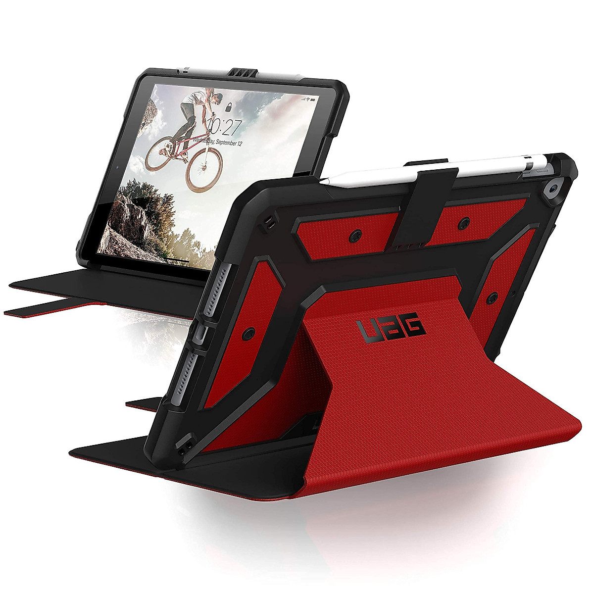 UAG iPad 10.2-inch (9th Gen, 2021) & (8th Gen, 2020) Case Metropolis, Magma + iPad 10.2-inch (9th Gen, 2021) & (8th Gen, 2020) Screen Protector Tempered Glass, Clear