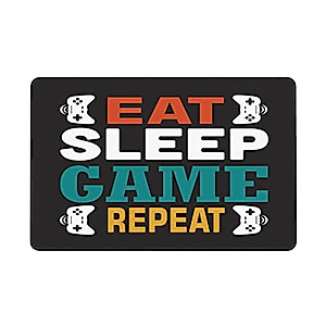 Arctic Residents Gaming Area Rugs,Funny Game Quotes Eat Sleep Game Repeat Bedroom Living Room Kitchen Mat, Non-Slip Floor Mat Doormats Nursery Rugs, Children Play Throw Rugs Carpet Yoga Mat