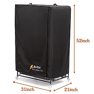Perfitel Universal Large Bird Cage Cover(Black) Good Night Black-Out Birdcage Cover Durable Breathable Washable Material (31 * 21 * 52)