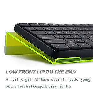 Richboom Epoptic Green Acrylic Tilted Computer Keyboard Holder for Easy Ergonomic Typing, Keyboard Stand for Office, Home, School, Fluorescent Green