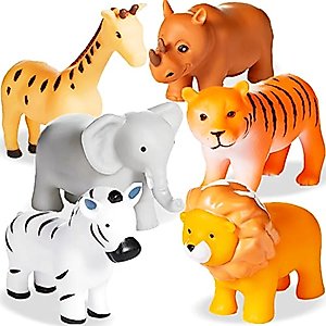 Mold Free Animal Baby Bath Toys for Toddlers/ Infants 6 - 12- 18 Months, No Hole No Mold Bathtub Toys, 1 2 3 4 Years Old Kids (6 Pcs with Storage Bag)