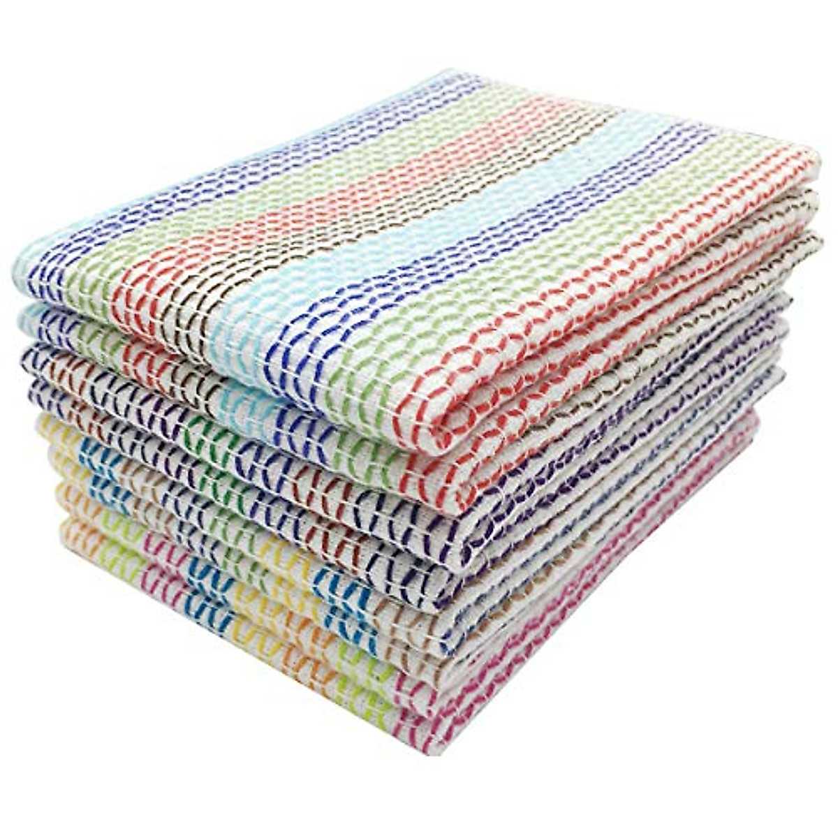 Mia'sDream Cleaning Rags Tidy Cotton Dish Cloths Dish Rags Cleaning Cloth, Absorbent Odor Free Dishcloths Kitchen Dish Towels, 13inch x 13inch 8 Pack Multi Colors