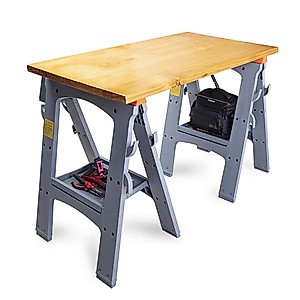 Amazon Basics Folding Sawhorse - Set of 2, 900 Pound Capacity