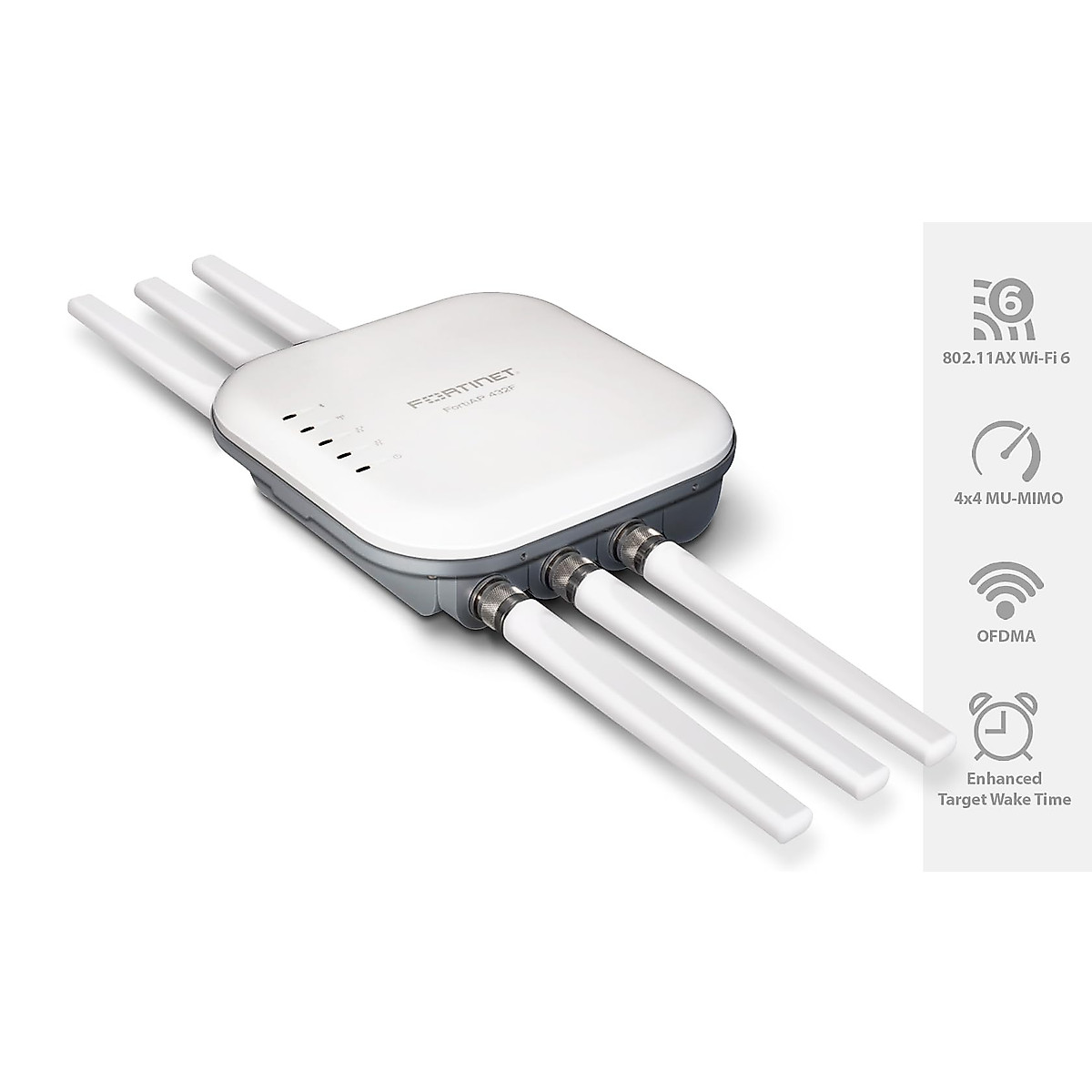 FORTINET FortiAP 432F Outdoor Wireless Access Point: Tri Radio, External Antenna, 1 x 2.5 GE & 1 x GE RJ45 Ports. (FAP-432F-A)