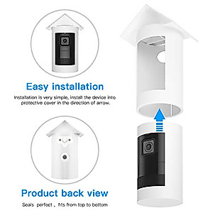 HOLACA Water-Proof Silicone Cover Protective Case for Ring Stick Up Cam Battery HD Security Camera(3rd Generation) - Anti-Scratch Protective Cover for Full Protection (White)