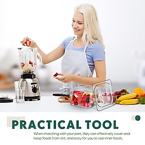 Yinkin 12 Pcs Polycarbonate Food Pan Lids with Handle, 1/6 Size Clear Hotel Pan Lid Plastic Hotel Pan Cover for Restaurant Food Container and Storage, 6.9 x 6.3 Inch