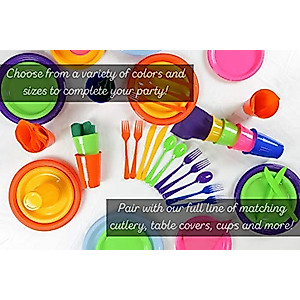 Exquisite 6-Pack Premium Plastic Tablecloth 54in. x 108in. Rectangle Plastic Table Cover - Purple