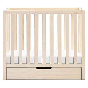 Carter's by DaVinci Colby 4-in-1 Convertible Mini Crib with Trundle Drawer in Washed Natural, Greenguard Gold Certified, Undercrib Storage