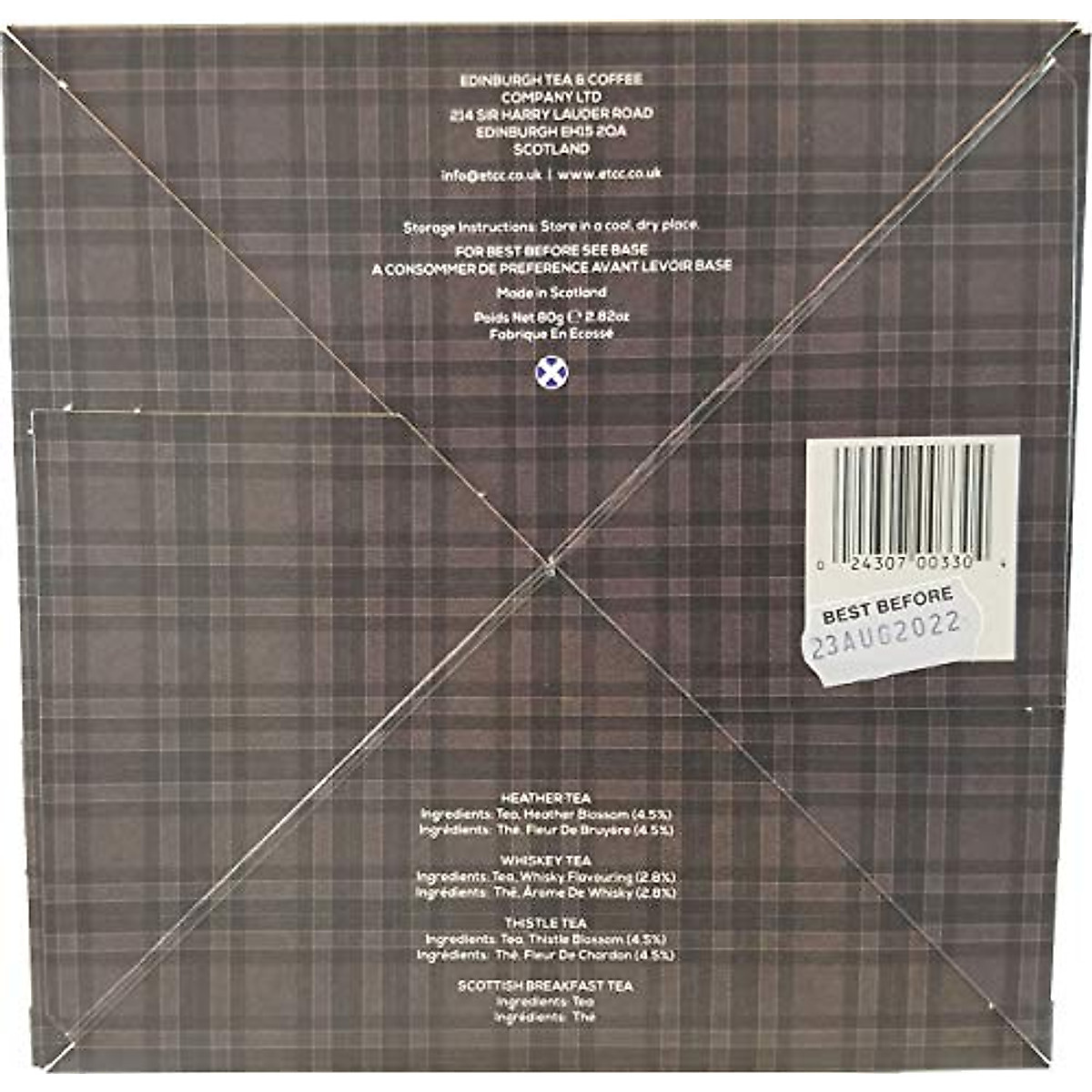 Edinburgh Tea & Coffee Company, The Scottish Collection 4-Flavor Variety Pack, 40-Count Tea Sachets