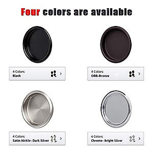 4 Pack Closet Door Finger Pull 2-1/8'', Oil Rubbed Bronze Inset Handle, Easy Snap-in Round Mortise Cup Recessed Door Pull