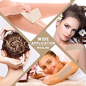 Whaline 200Pcs Fabric Wax Strip Natural Muslin Epilating Wax Strips Facial Hair Removal 7.9 x 2.8 Inch Large Cotton Cloth Precut Waxing Strips for Women Men Body Face Arms Legs Hair Removal