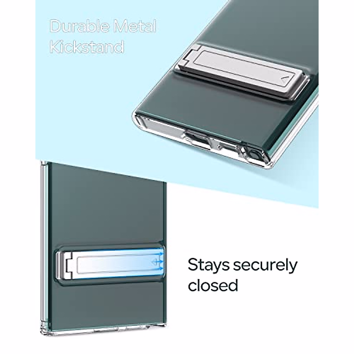 Btscase for Samsung Galaxy S22 Ultra 5G Case, with Adjustable Metal Kickstand, Crystal Clear Soft Flexible TPU Slim Shockproof Drop Protective Girls Women Men Cover for Galaxy S22 Ultra 5G, Clear