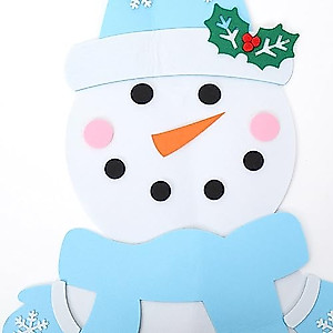 MECUTP DIY Felt Christmas Snowman Game Set, Wall Hanging Xmas Gifts with 38 Detachable Ornaments for Christmas Decorations, 50 * 100 cm