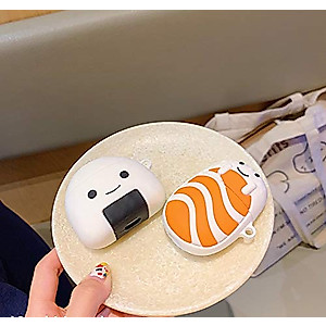 SGVAHY Case for Apple Airpods 1&2 Case Cover Cute Airpod Case Kawaii Cartoon Soft Silicone Creative Salmon Shape Airpods 2nd 1st Generation Wireless Charging Case Shockproof Protective Case (Salmon)