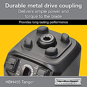 Hamilton Beach Commercial Tango Blender, 48 oz BPA Free Container, Adjustable Timer, 2.4 HP (HBH455)