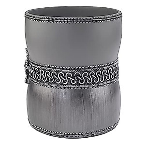 Avanti Linens - Wastebasket, Decorative Trash Can, Stylish Home Decor (Braided Medallion Collection, Granite)