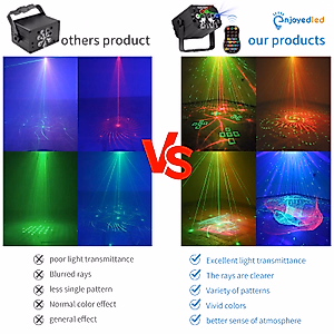 Enjoyedled DJ Disco Stage Party Lights - Northern Laser Light Effect RGB Led Sound Activated Strobe Lighting with Remote Control for Indoor Birthday Halloween Karaoke Club KTV