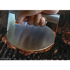 NA Burger Press, Stainless Steel Hamburger Press 5.5 inch Round Burger Smasher Grill Press, Professional Griddle Accessories Kit for Flat Top Grill, Hamburger Patty Maker and Squeeze Grease