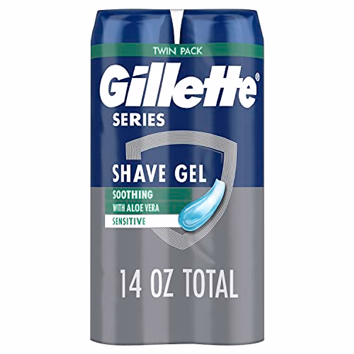 Gillette Series 3X Action Shave Gel, Sensitive Twin Pack (7 Ounce Each)