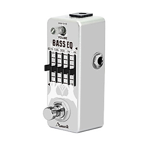 Amuzik Bass EQ Pedal 5 Band Equalizer Pedals For Bass Guitar With 5 Band Graphic Mini Size Full Metal Shell True Bypass, LEF-317B