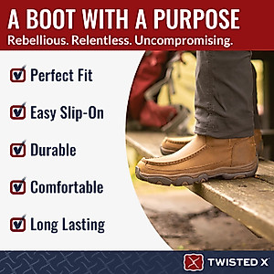 Twisted X Men’s Pull-On Hiking Boots - Handcrafted with Full-Grain Leather Vamp and 11” Shaft, Rubber Outsoles, ReinforcedPull-Holes, and EVA Midsoles, Distressed Saddle & Saddle, 9.5 (M)