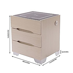 PIAOCAIYIN Led Nightstand, Smart Bedside Table with Wireless Charging Station, Adjustable Night Stand w/Drawers&USB Charging Ports, Wireless Charging Table, Bedside Side Table for Bedroom, White