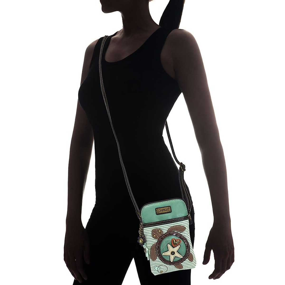 Chala Convertible Cross-body adjustable Straps and Star Zipper Turtle Stripe