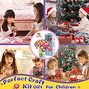 YOFUN Flower Craft Kit for Kids - Make Your Own Flower Bouquet with Buttons and Felt Flowers, Vase Art Toy & Craft Project for Children, DIY Activity Gift for Boys & Girls Age 4 5 6 7 8 9 Year Old