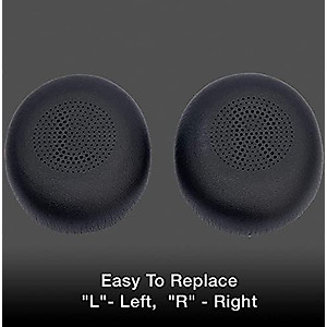 Ear Cushions Pads for Jabra Evolve2 65, Elite 45h, Evolve2 40, Bluetooth and Corded USB Headsets, Global Teck 2pk Replacement Spare Leatherette Ear Cushion (2-Pack Ear Cushions)