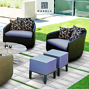 Patio Deck Tiles - 9 Pack - Marble Effect 12" x 12" Interlocking Deck Tiles Outdoor with Weatherproof Patio Flooring Interlocking Tiles Snap Together Outdoor Tiles for Patio – Interlock Tiles