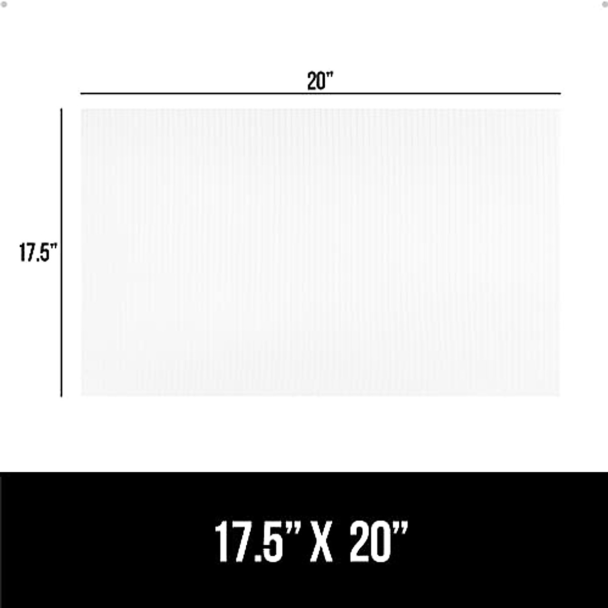 Gorilla Grip Ribbed Drawer and Shelf Liner for Cabinet, Non Adhesive Waterproof Protection for Kitchen, Strong Grip, BPA Free Plastic Liners for Cabinets, Bathroom Cupboard Drawers, 17.5x20, Clear