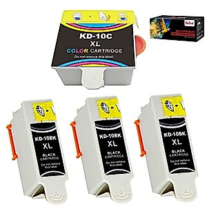 TacTink Compatible Kodak 10B 10C Combo Ink Cartridges Replacement for Kodak 10 XL to Use with Kodak ESP3250 ESP5250 EasyShare5100 5300 5500 ESP3 ESP5 ESP7 ESP9 Hero 7.1 9.1 Printers (3 Black, 1 Color)