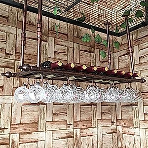 Ceiling Creative Simplicity Wall-Mounted Display Stand | Home Floating Shelf Metal Iron Storage Multi-Size Wine Rack J115, PIBM, Bronze, 80 * 30cm