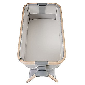 Venice Child California Dreaming Bedside Crib Bassinet w/Travel Bag, Removable Compressed Cotton Mattress, Height Adjustable, Easy Clean - Grey