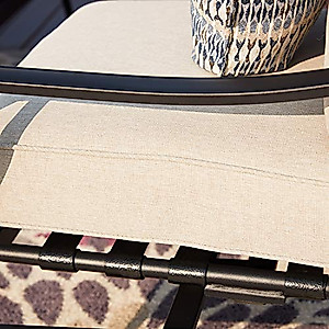 PatioFestival Outdoor Chair Bistro Cushioned Rocking Sofa Chairs Patio Furniture Sets Modern Conversation Set with 5.1 Inch Thick Seat Cushions (2PCS-2, White)