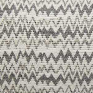 Christopher Knight Home Sade Mid Century Boho Fabric Ottoman, Light Grey Zig Zag Pattern