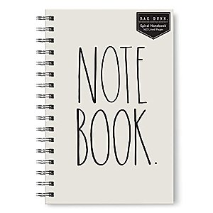 Rae Dunn Medium Hardcover Spiral Notebook - 5.75" x 8.75" - Durable Wire-O Lay-Flat Binding, Rigid Cover & 160 Lined Pages - Notebook