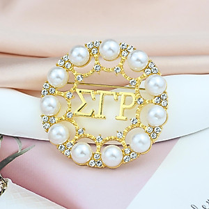 Greek Sorority Brooch 1922 SGR Pearl Brooch Pin Sigmaa Gamma Rho Gift Sorority Paraphernalia Gift for Women Soror (SGR Pearl 01)