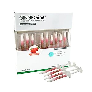 Prophy Magic Oral Anesthetic Gel in Syringe by GINGICaine, 1.2ml Strawberry Flavored Oral Anesthetic Gel for Smooth Local Anesthetic Application