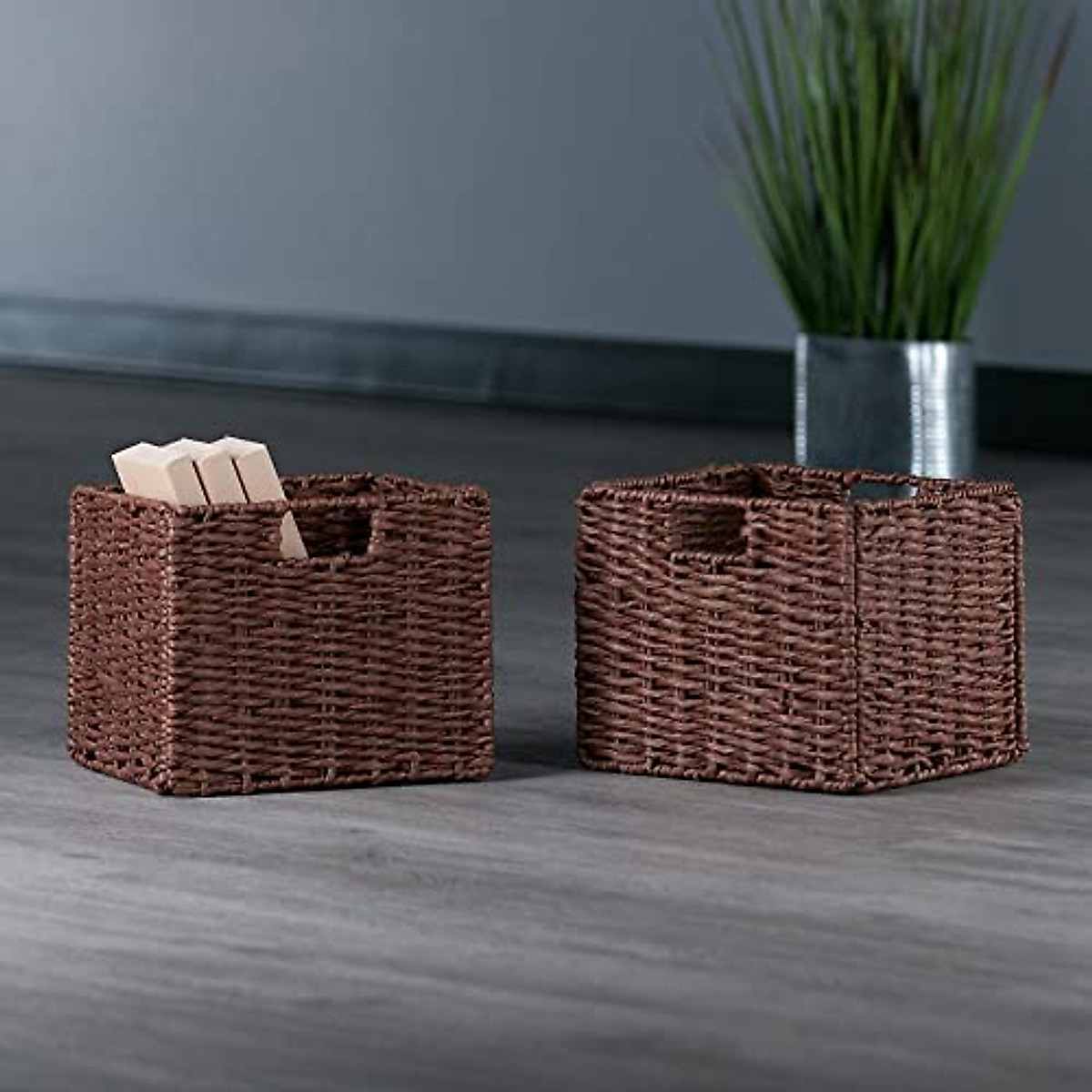 Winsome Wood Tessa Basket, Walnut