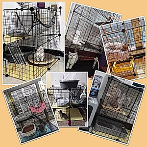 Cat Cage Indoor Enclosure Metal Wire DIY Pet Playpen Catio Cat Enclosures Small Animal House Villa Large Exercise Place for Kitten Guinea Pig and Chinchilla Ideal for 1-3 Cats (Color : C, Size : 75*