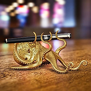 LTXDJ Cell Phone Stand 3 PC Octopus Mobile Phone Holder - Phone Dock Signature Pen Holder Aluminum Alloy Creative Octopus Lazy Mobile Phone Brush Play Phone Stand for Desk Decor Ornaments
