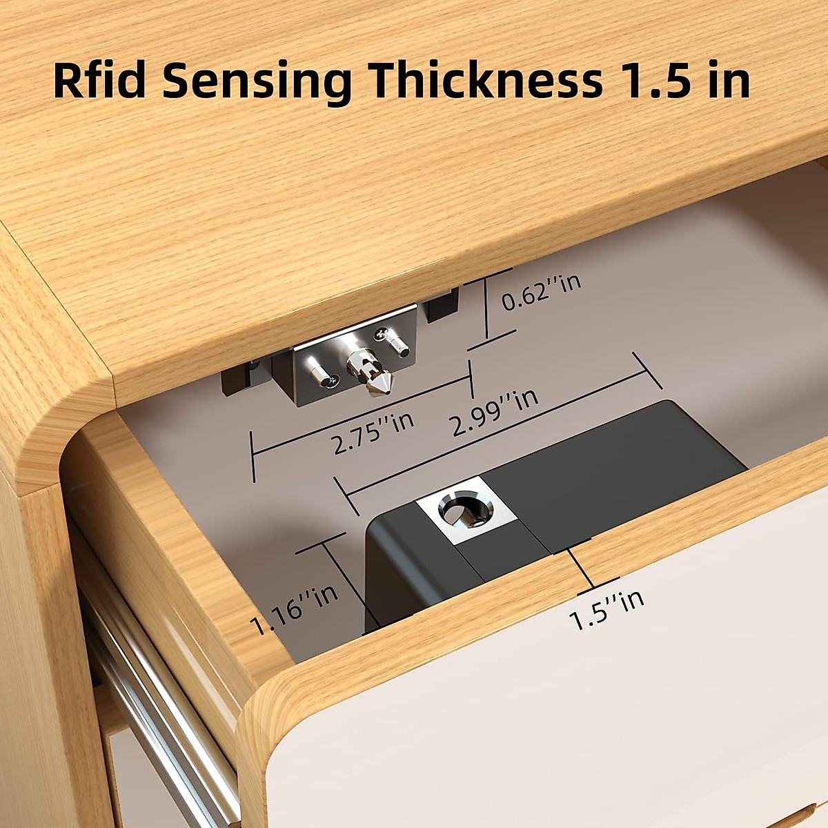Rixiang RFID Electronic Cabinet Lock Hidden DIY for Wooden Cabinet Locker Drawer Cupboard Latch Lock