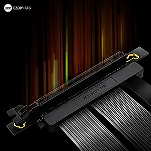 EZDIY-FAB [20cm] PCIE 4.0 16x Extreme High Speed Riser Cable PCI Express Port GPU Extension Card-Right Angle Connector