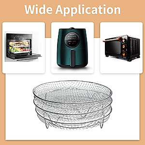 Air Fryer Racks Stainless Steel 11Pcs Air Fryer Universal Accessories, 3 Layer Stackable Dehydrator Racks With Oil Brush and Clamp, Air Fryer Basket Tray Fit Air Fryer, Oven, Pressure Cooker