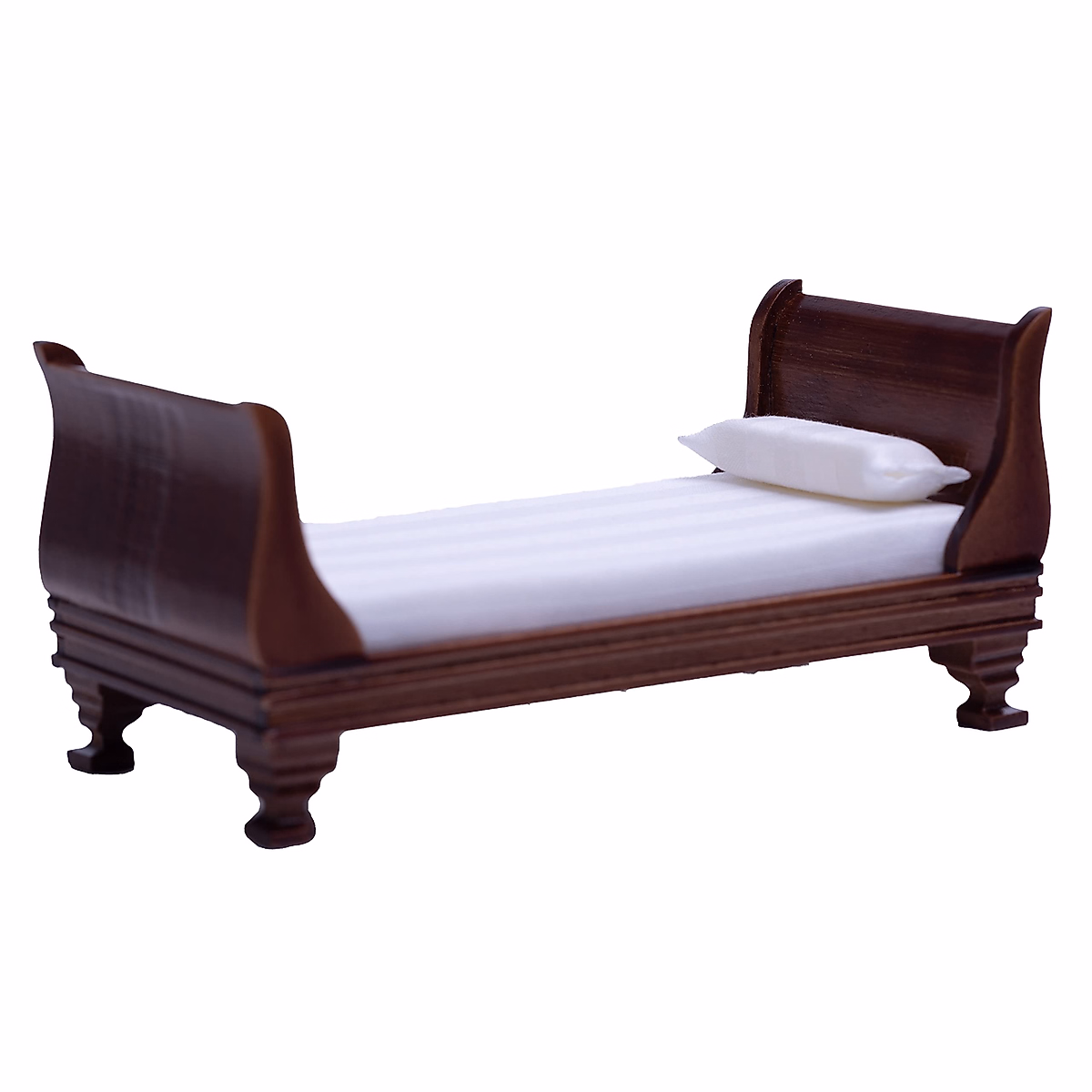 Neakomuki Dollhouse Furniture Accessories Mini Wooden Bedroom Furniture Wood Miniature Bed Pillow for Dollhouse Decoration