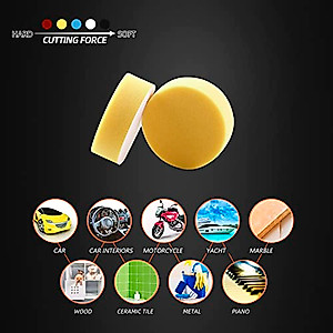 Polishing Pad, ZFE 50pcs 3 inch/80 mm Sponge Buffing Pads, Foam Polishing Pad Kit for Car Sanding, Polishing and Waxing