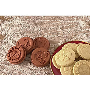JBK Pottery Terra Cotta Cookie Stamps (Flower)