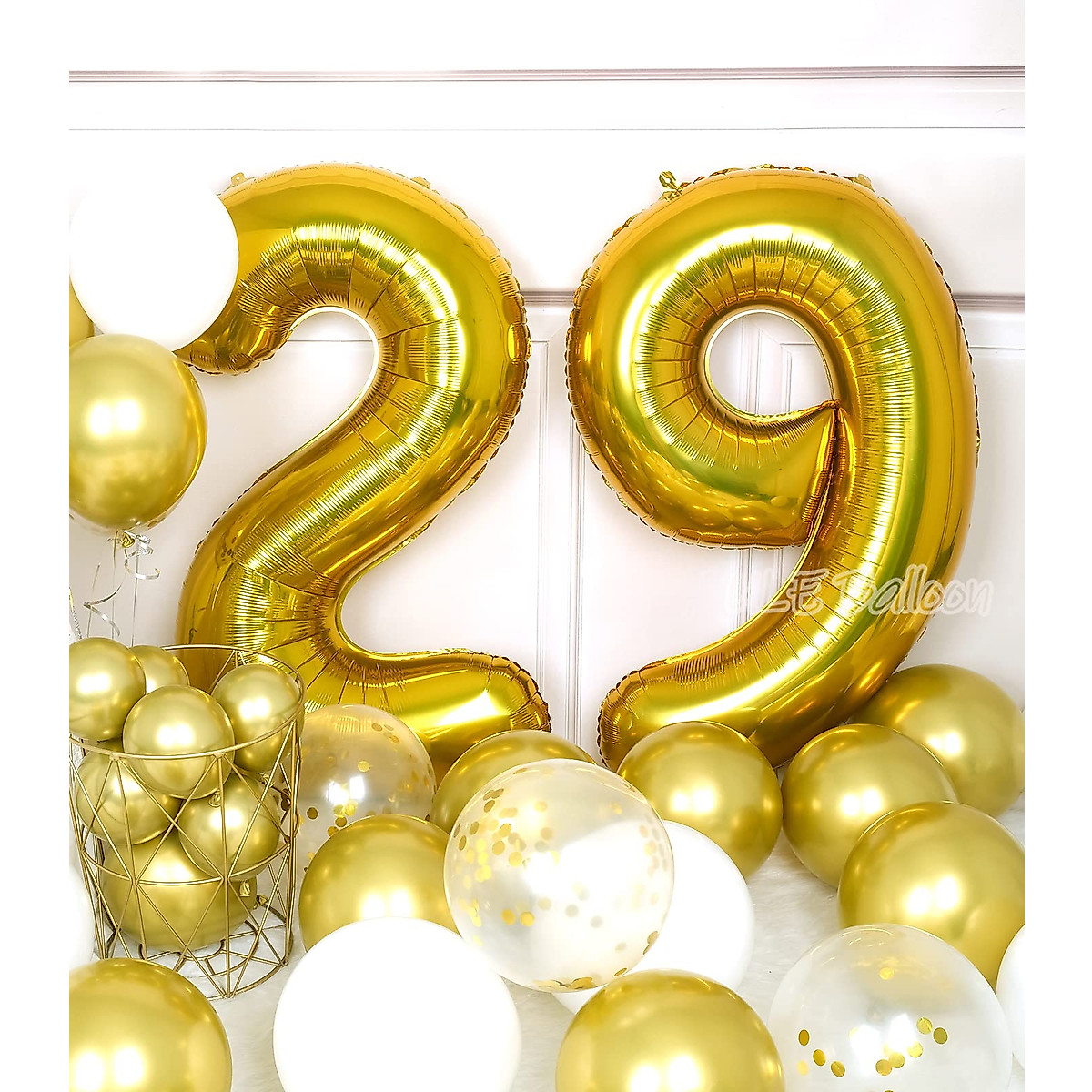 AULE 40 Inch Large 29 Balloon Numbers Gold, Big Foil Number Balloons, Giant Helium Happy 29th Birthday Party Decorations for Man and Women, Huge Mylar 92 Anniversary Party Supplies
